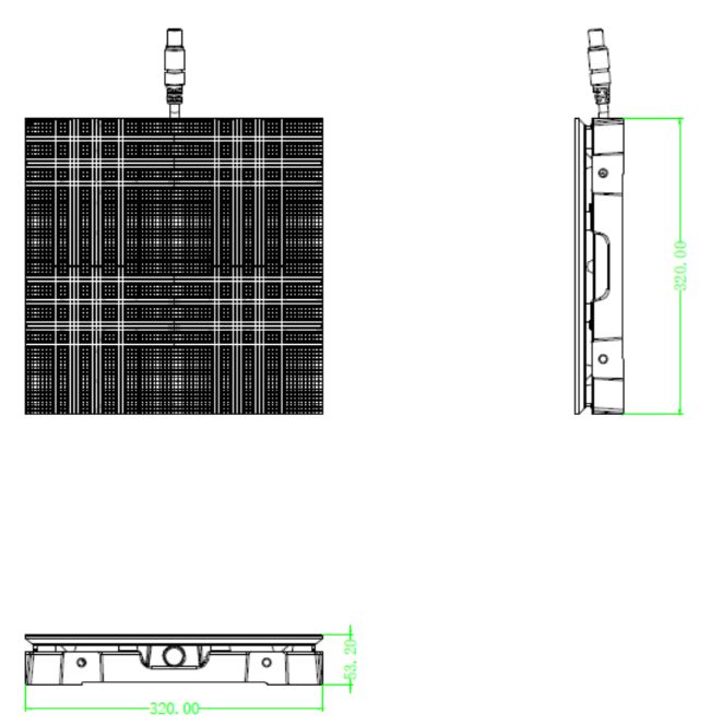 320x320 Smart Outdoor LED Display Module IP67 With Integrated Power Box