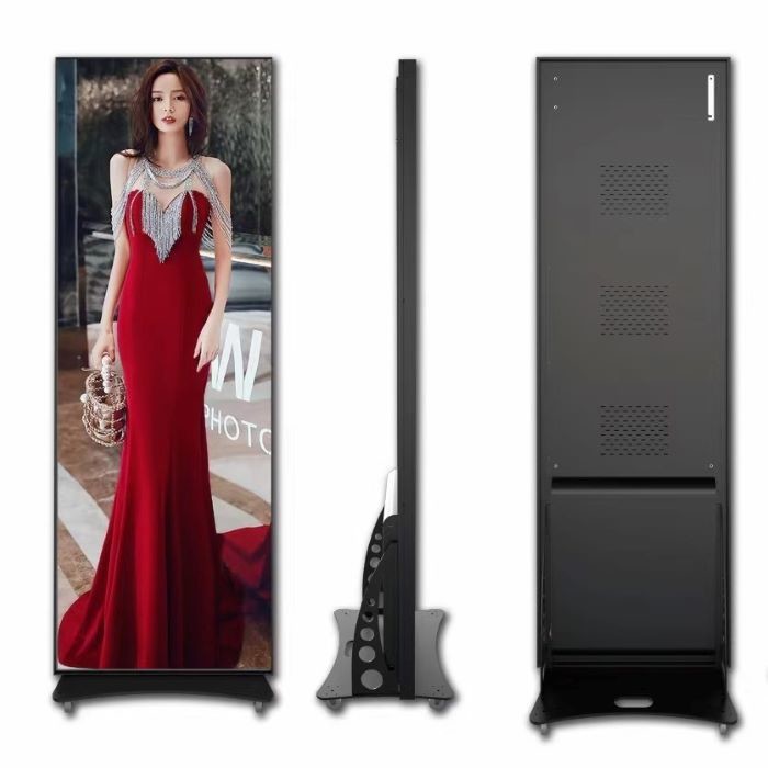 P2.5 640x1920MM Floor Standing Smart LED Poster Display With Steel Cabinet